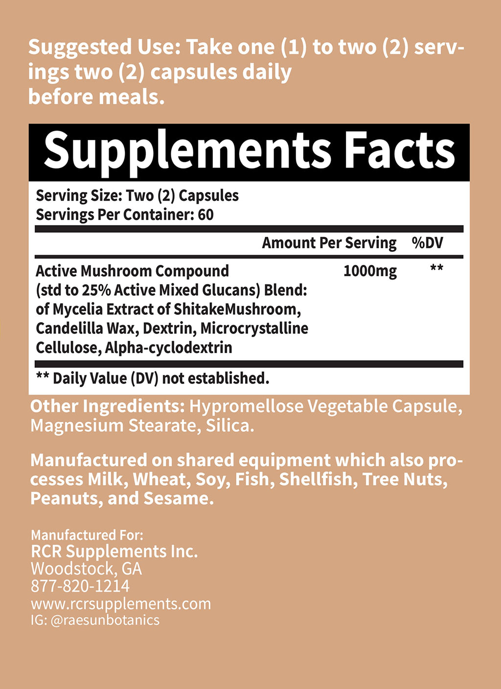 USA-made mushroom complex for vitality