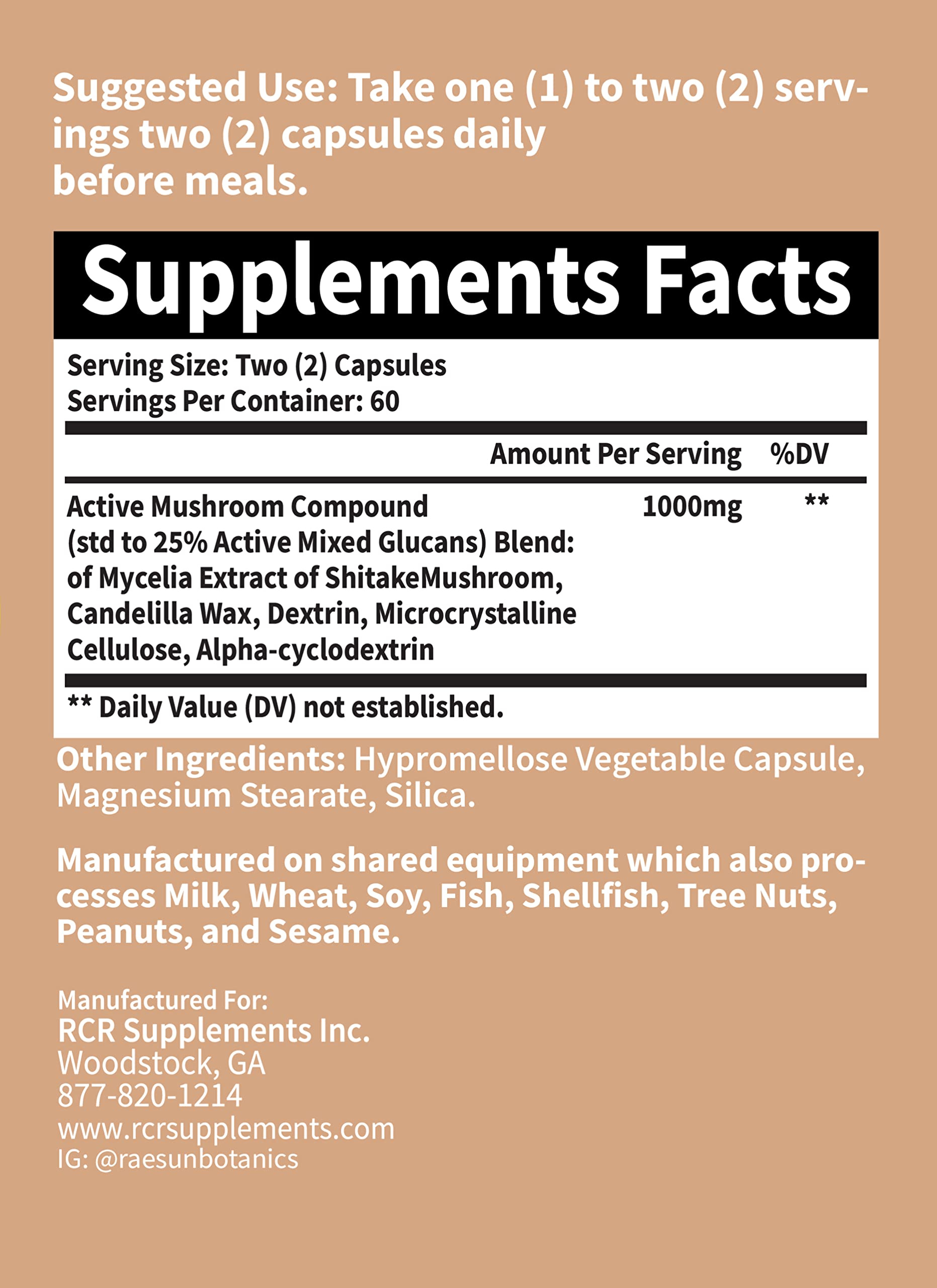 USA-made mushroom complex for vitality