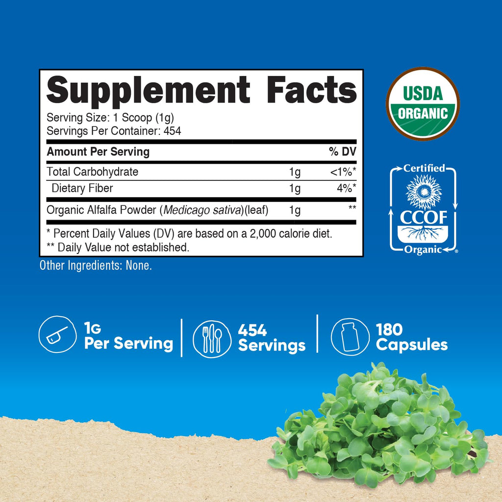 USDA certified alfalfa powder for smoothies
