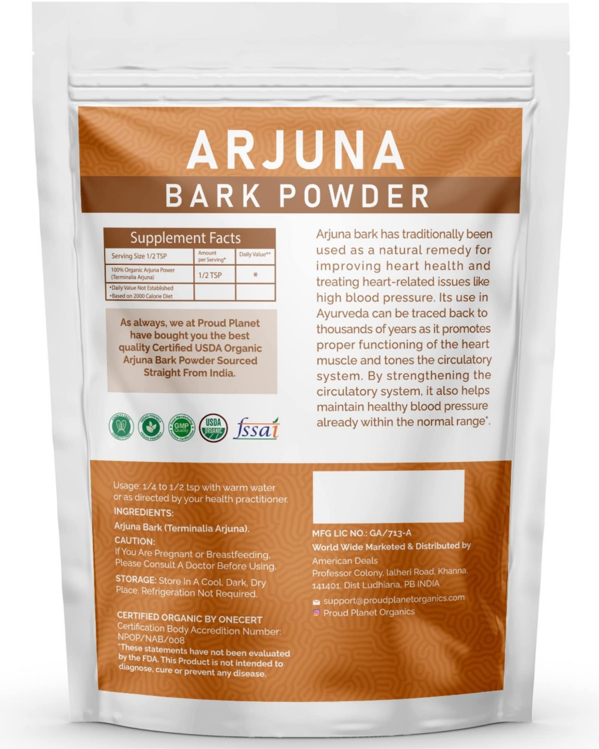 USDA certified arjuna powder quality