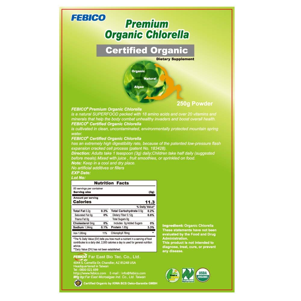 USDA certified chlorella for health
