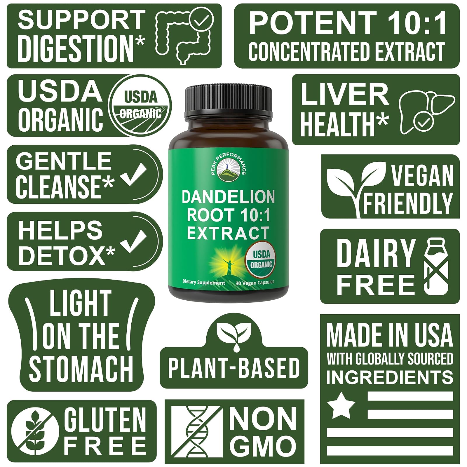 USDA certified dandelion root extract