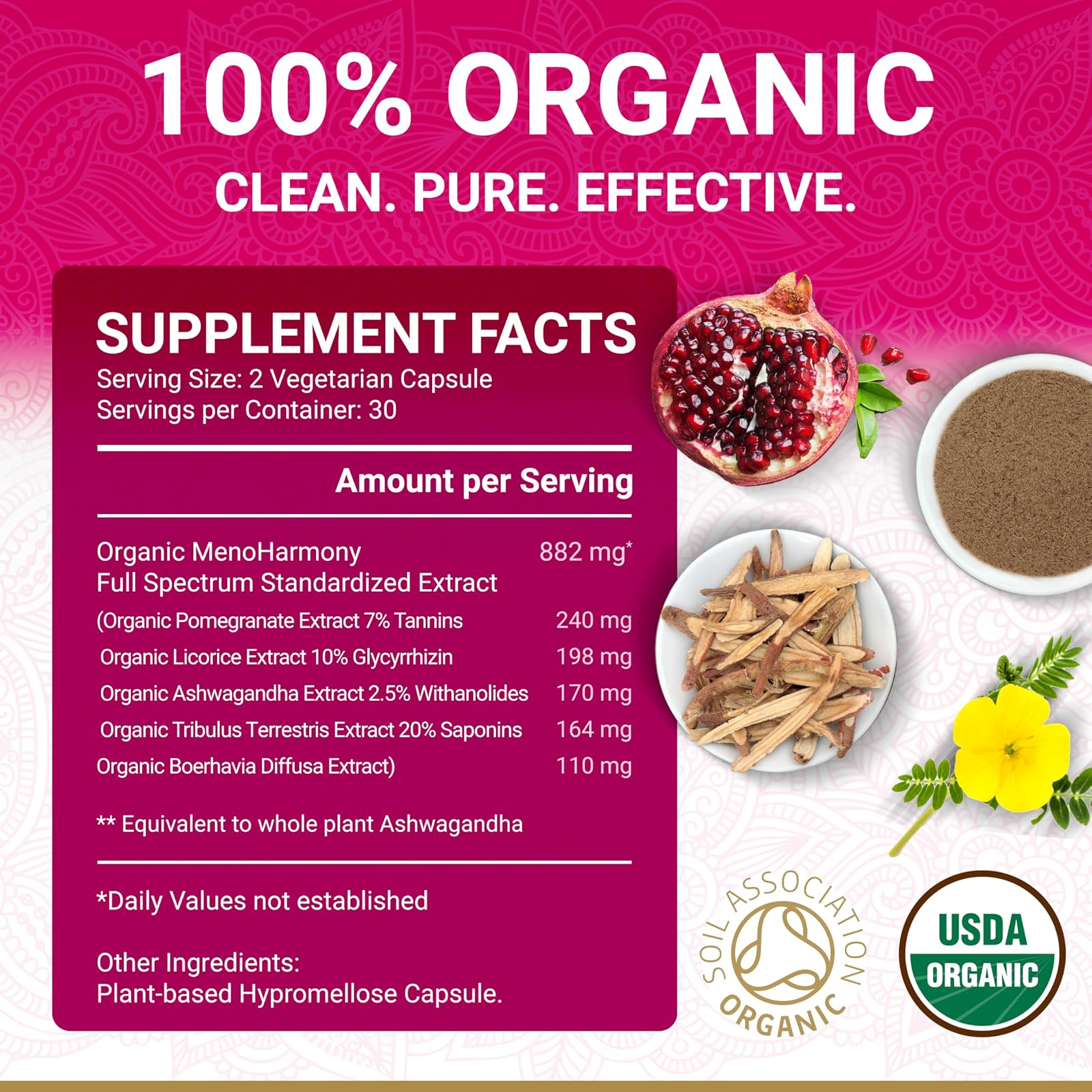 USDA certified menopause supplements capsules