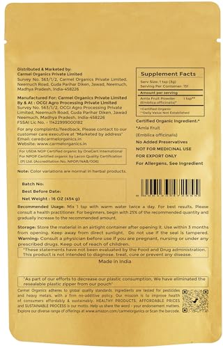 USDA certified organic amla supplement