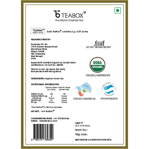 USDA certified organic green tea