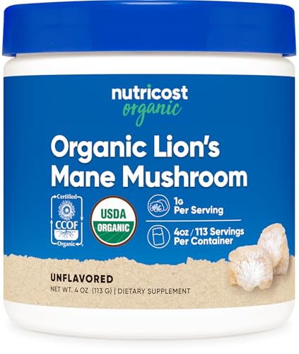 USDA certified organic lion's mane mushrooms
