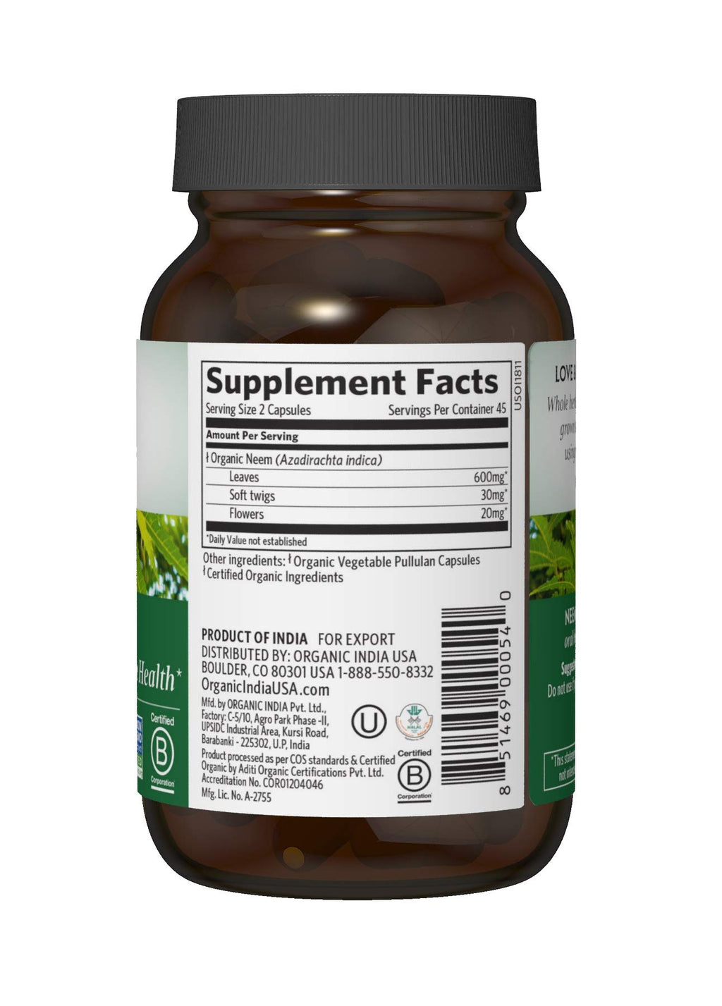 USDA certified organic neem capsules