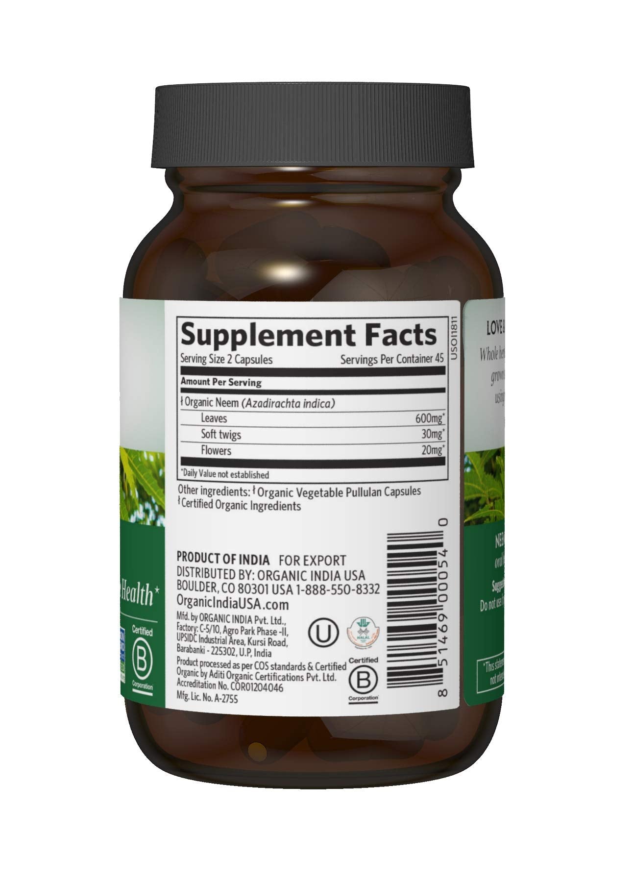 USDA certified organic neem capsules