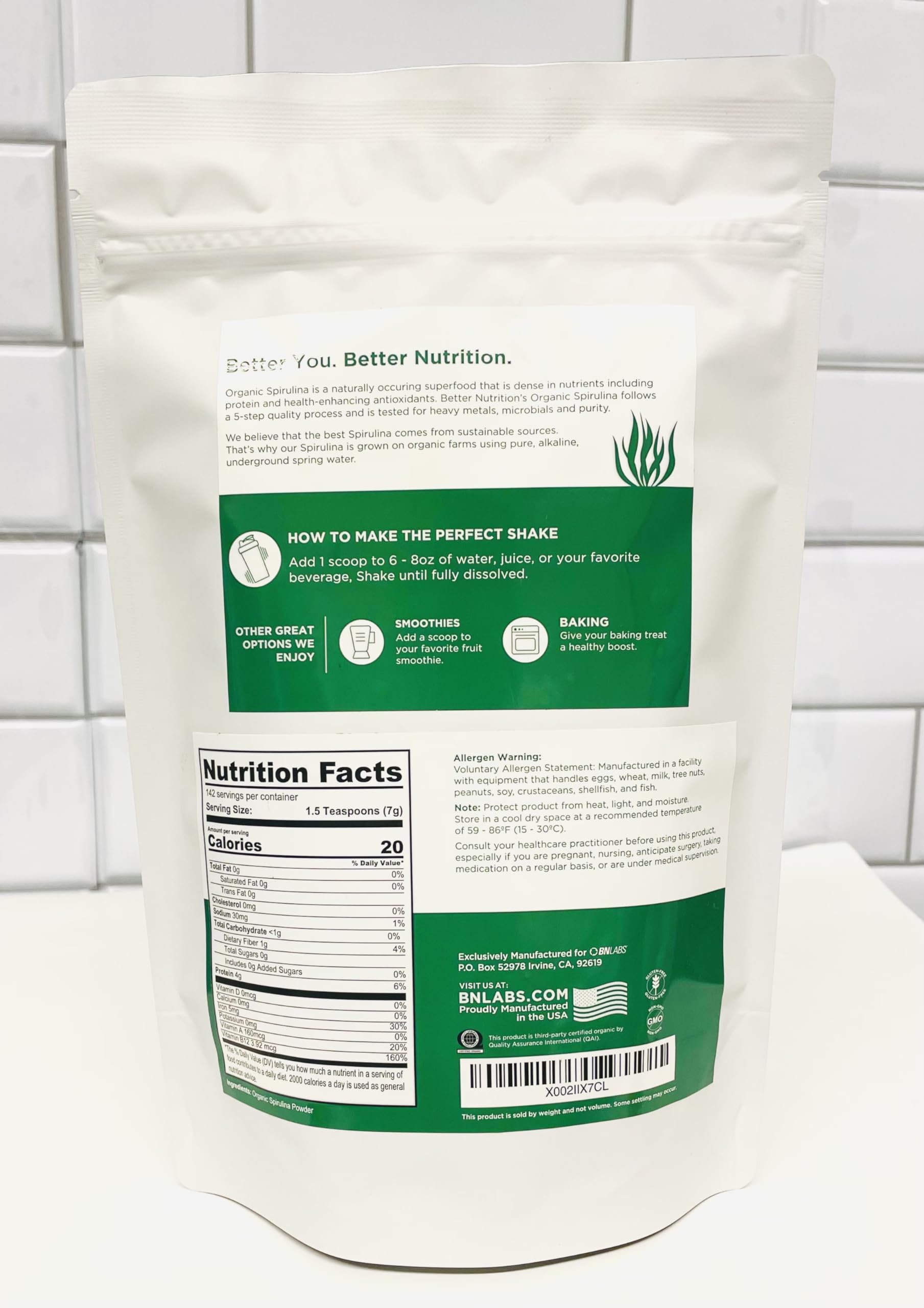 USDA certified spirulina superfood
