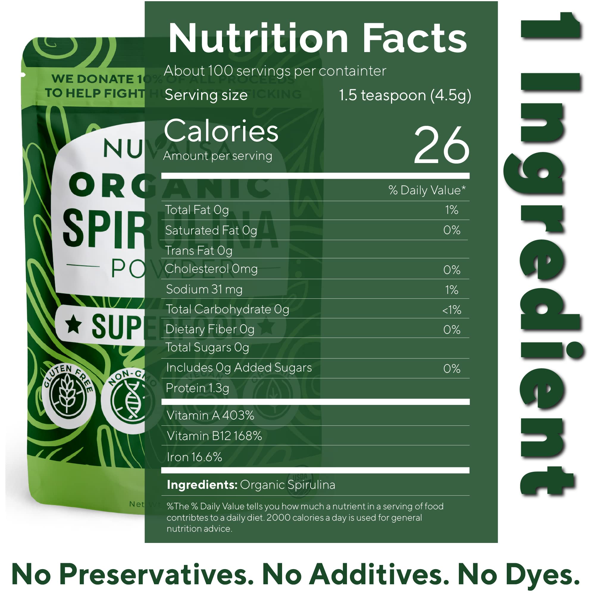 USDA certified spirulina superfood