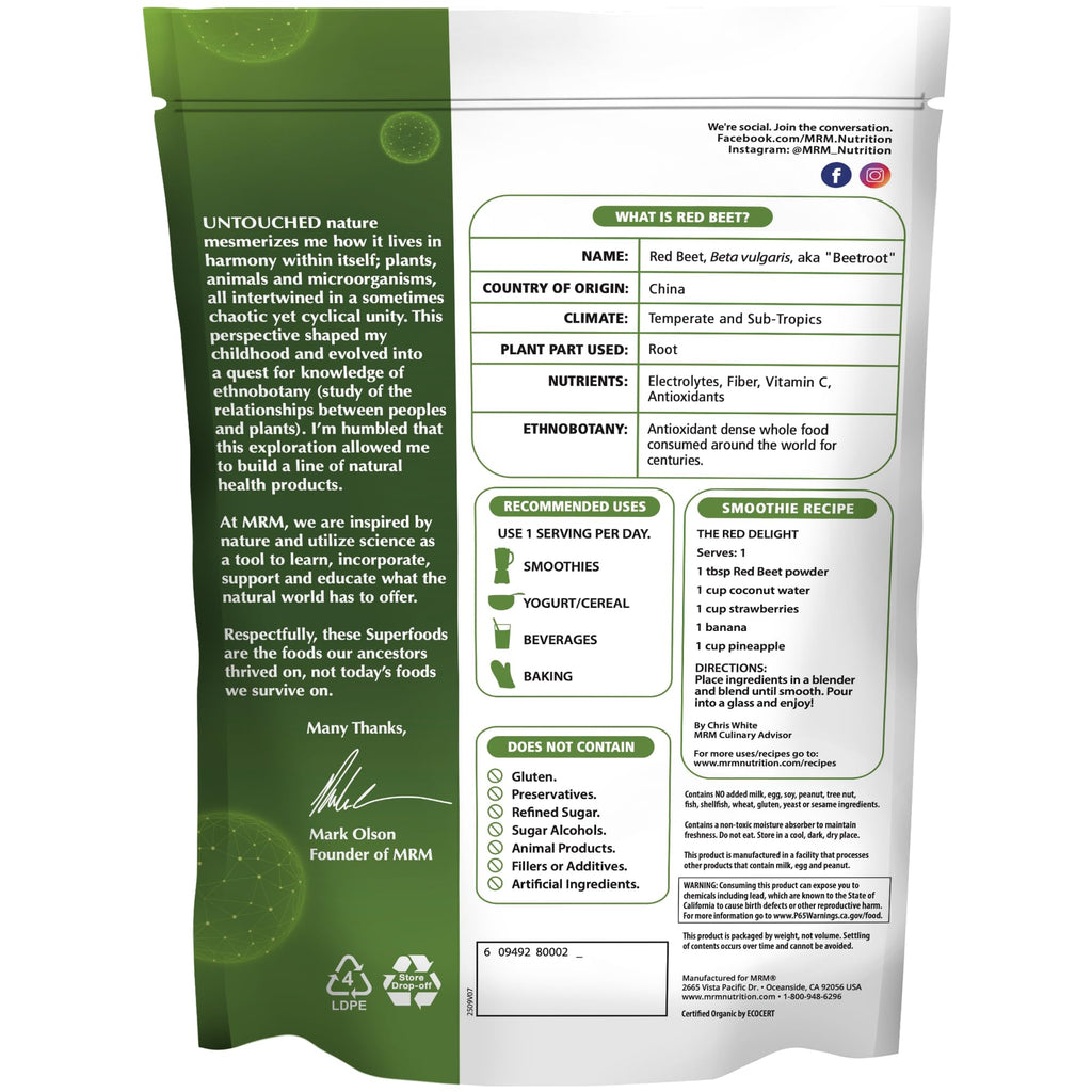 USDA organic beet root supplement