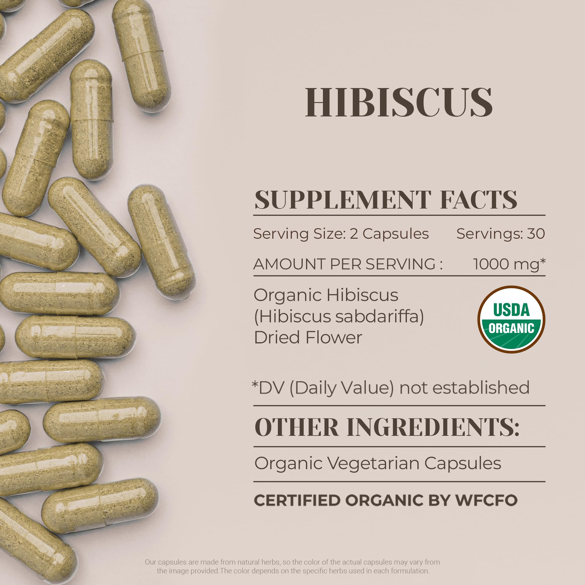 USDA organic hibiscus capsules