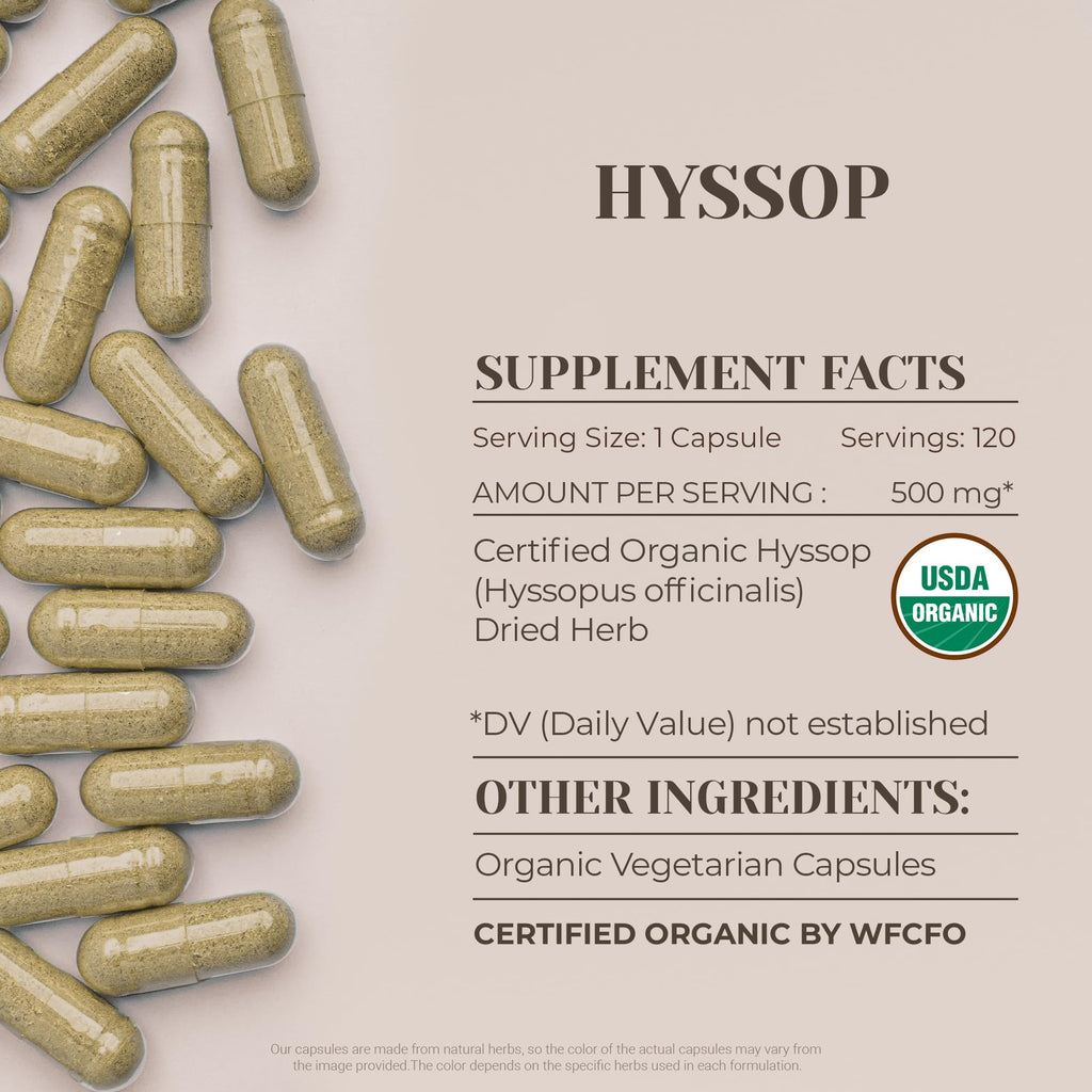 USDA organic hyssop supplement benefits