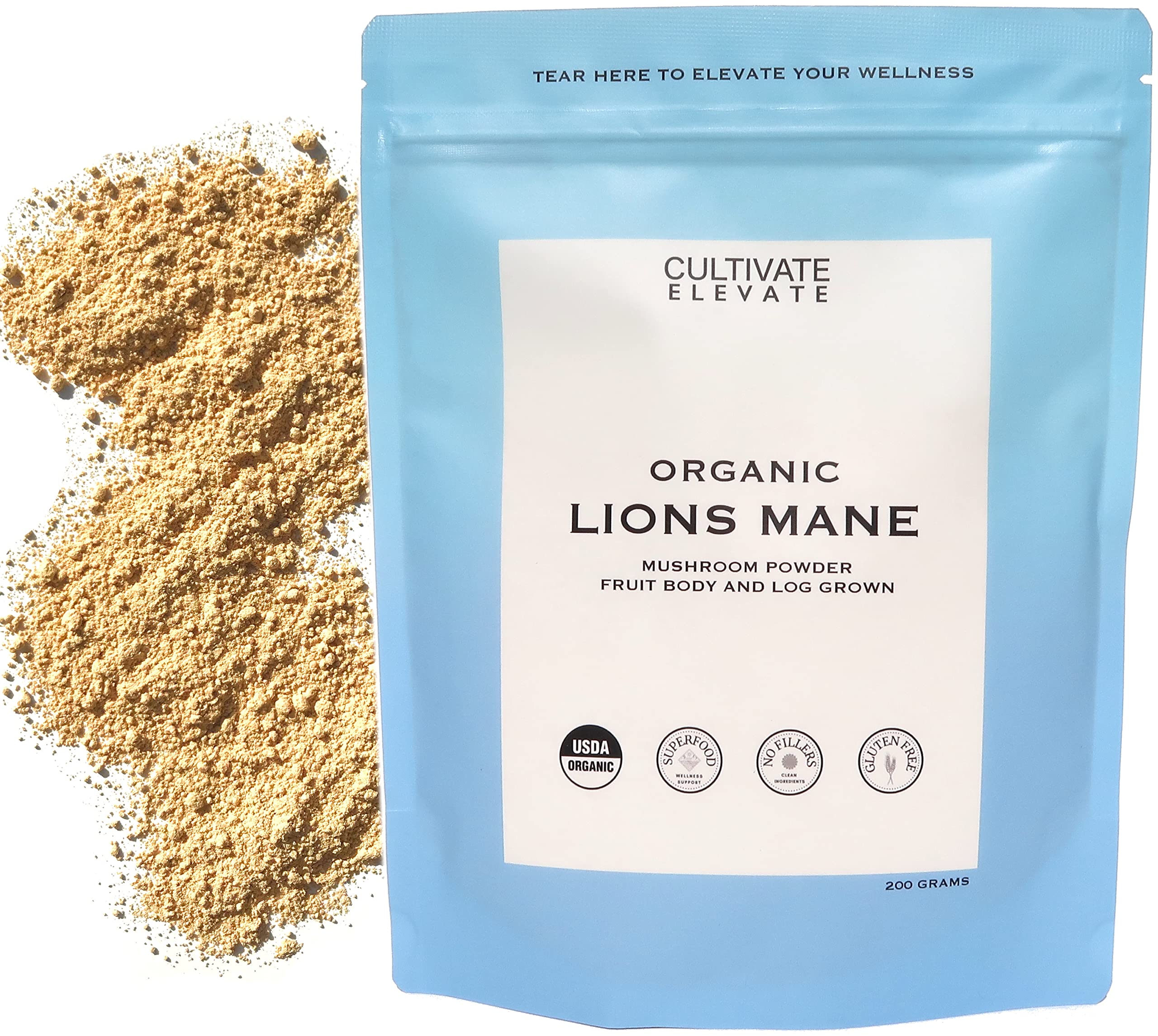 USDA organic lion's mane mushrooms for focus