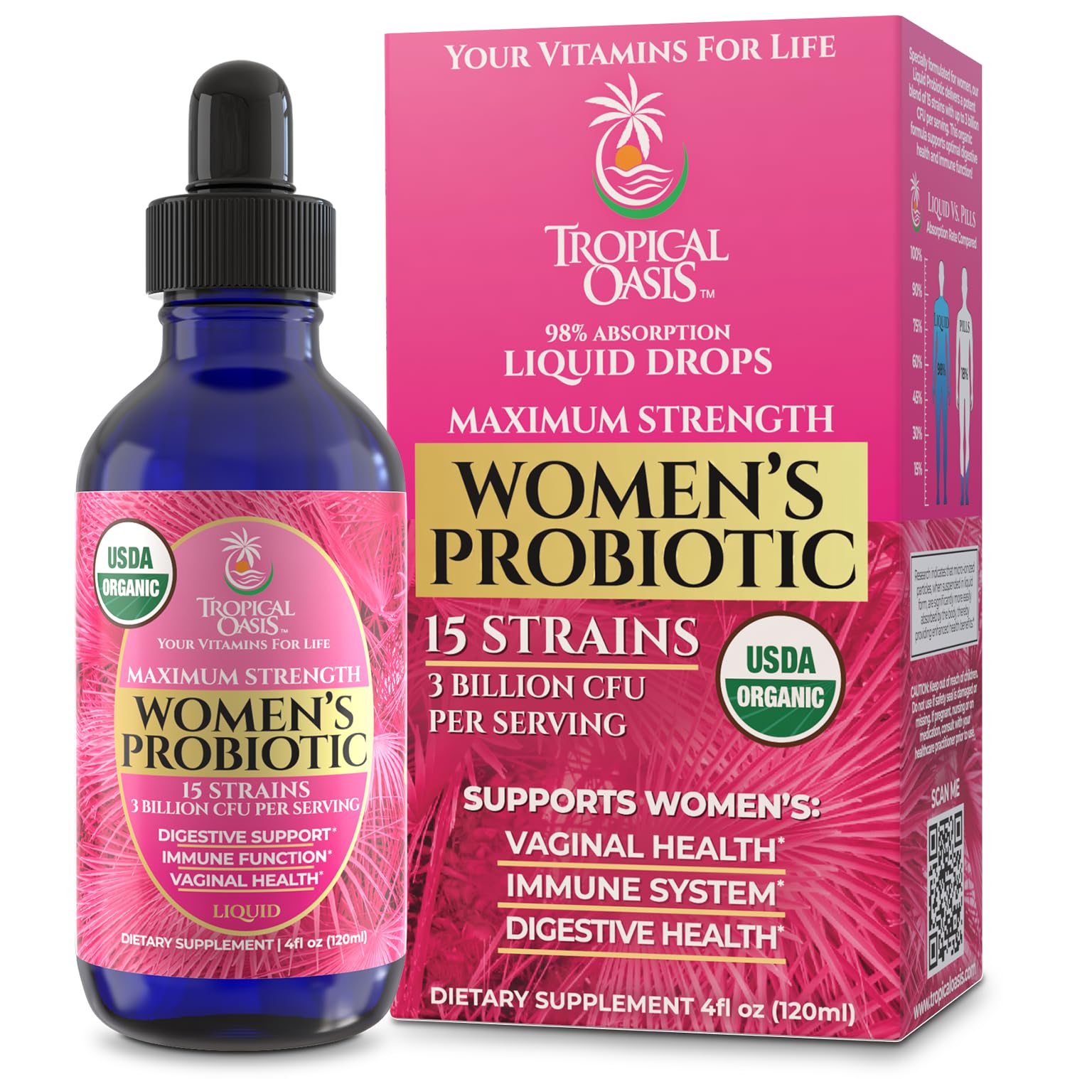 USDA Organic liquid probiotics for women