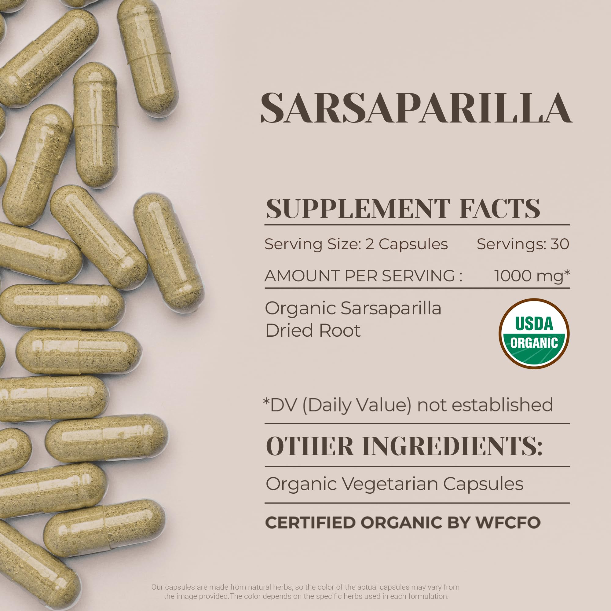 USDA organic sarsaparilla for vitality