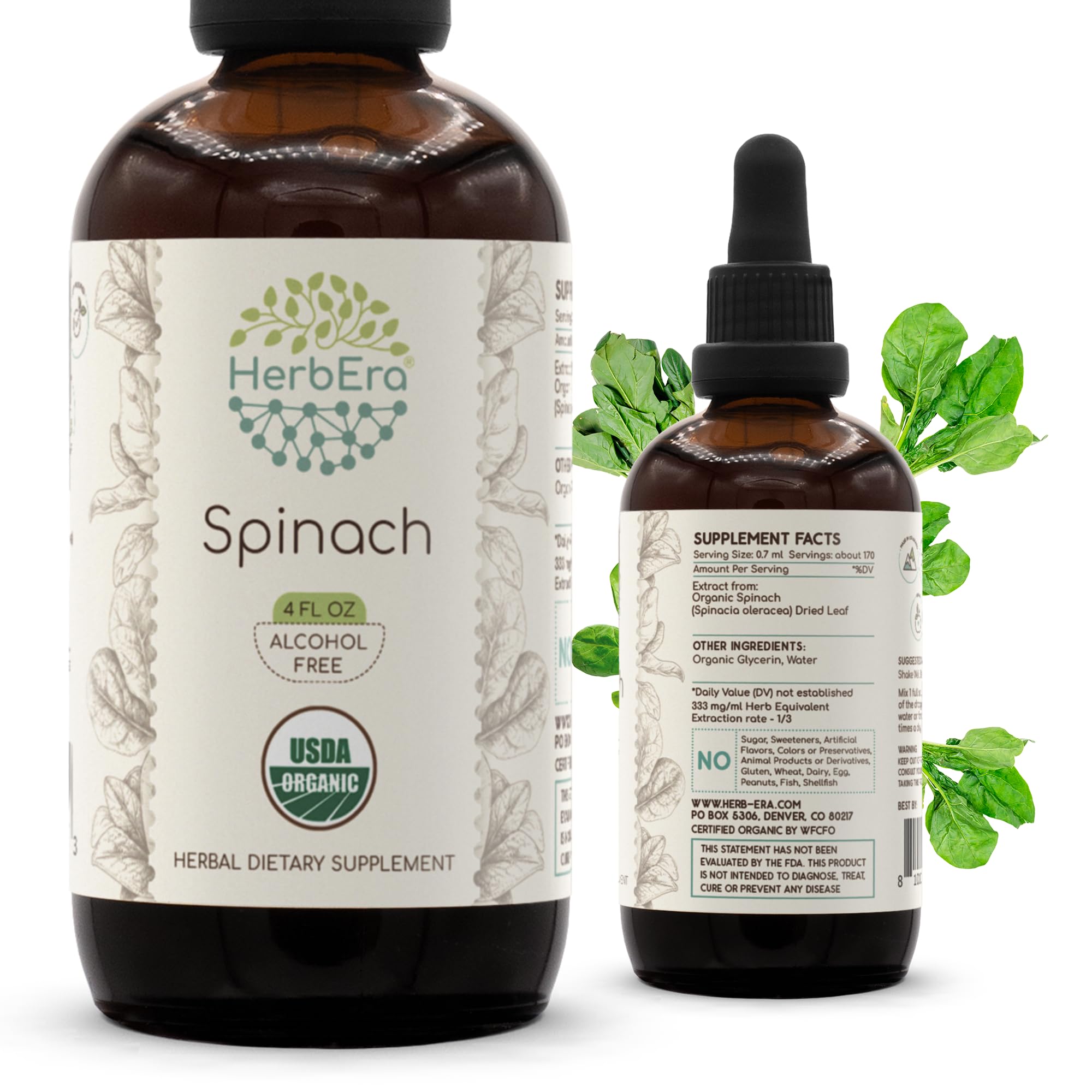 USDA organic spinach tincture for energy