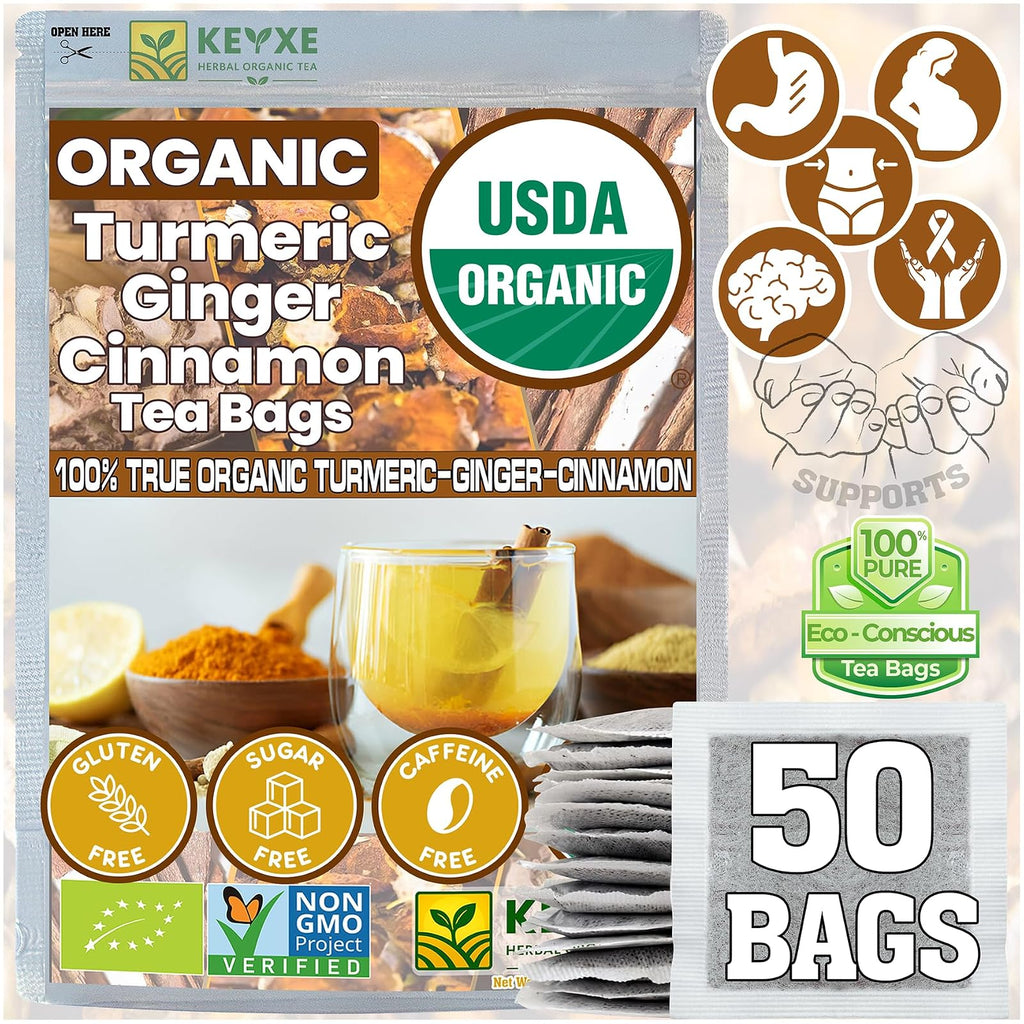 USDA Organic turmeric ginger tea bags