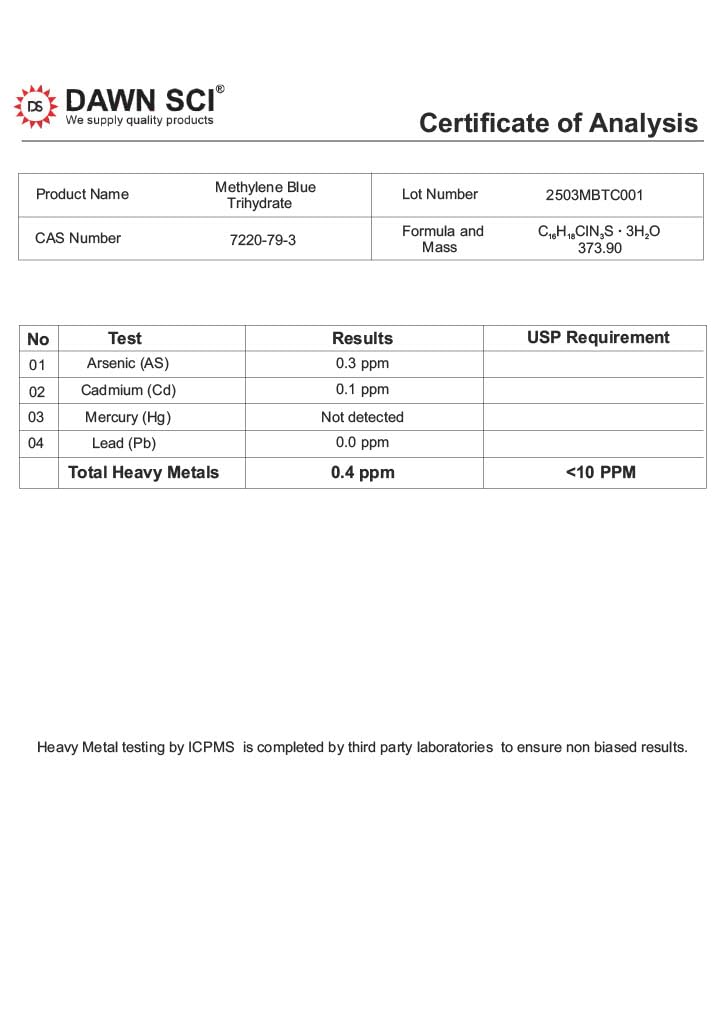 USP-grade Methylene Blue for health