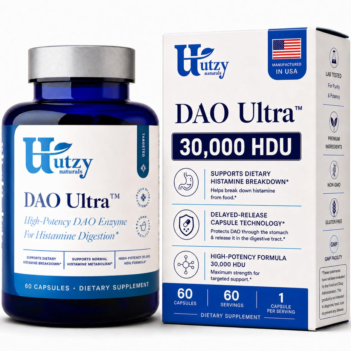 Utzy Naturals DAO enzyme capsules