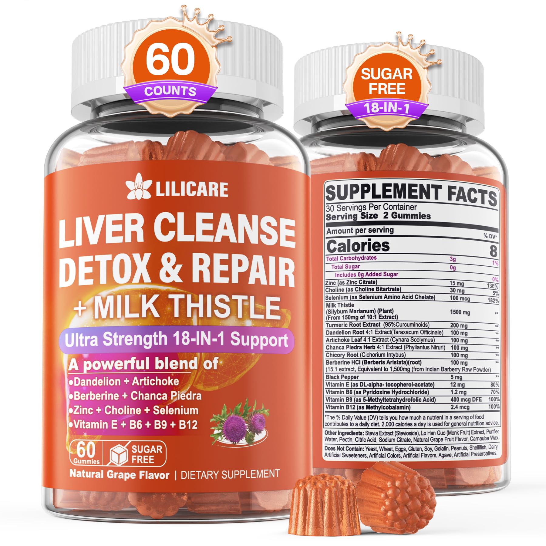 Uvora milk thistle liver support gummies