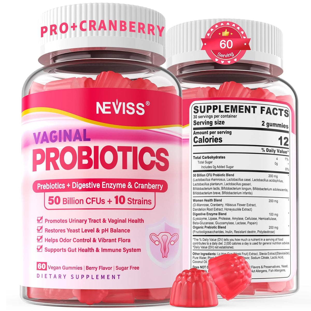 Vaginal probiotics gummies for women