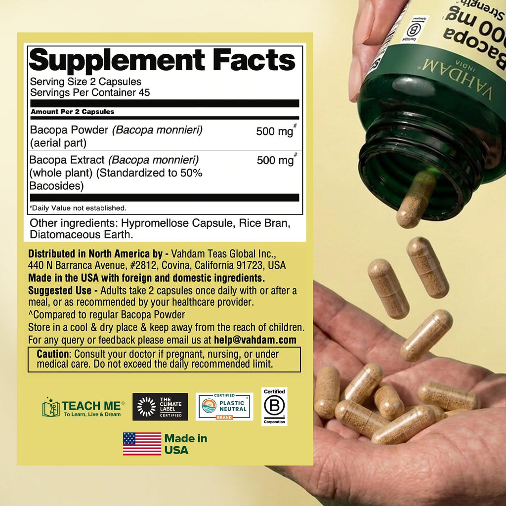 VAHDAM Bacopa Monnieri cognitive support