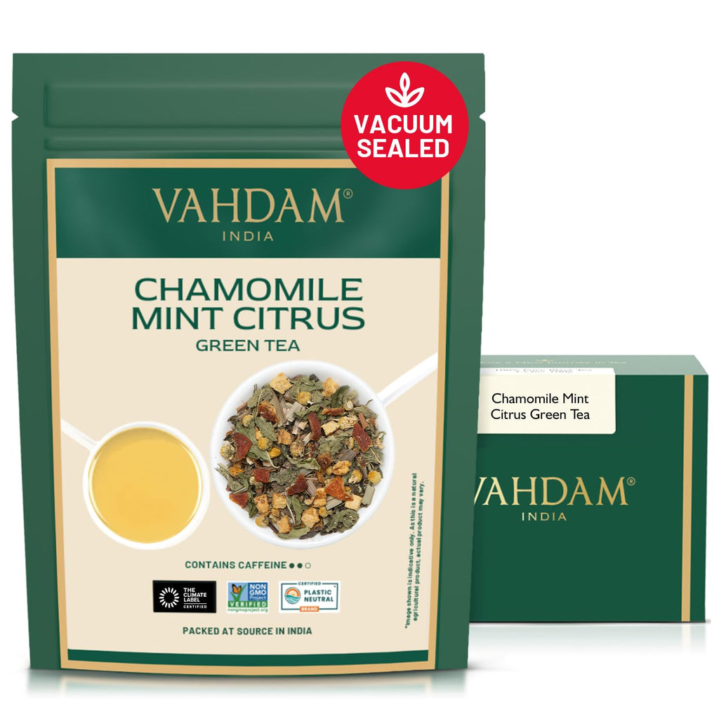 VAHDAM chamomile mint herbal tea