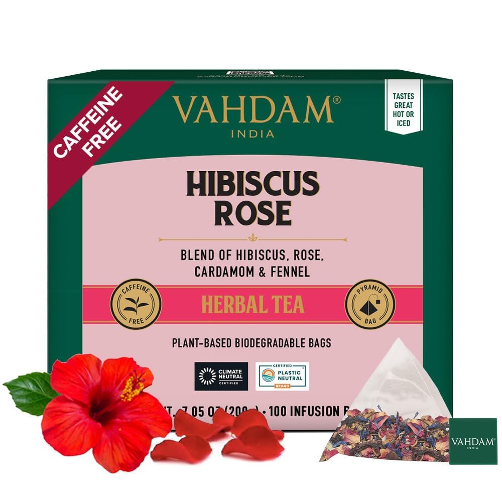 VAHDAM hibiscus rose herbal tea bags