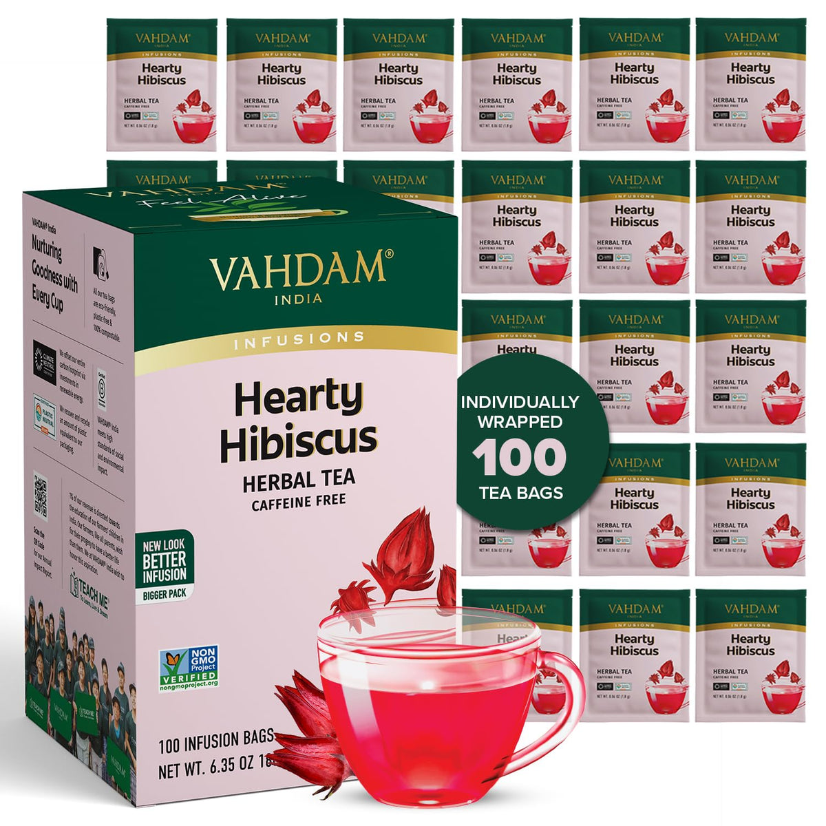 VAHDAM hibiscus tea bags for brewing
