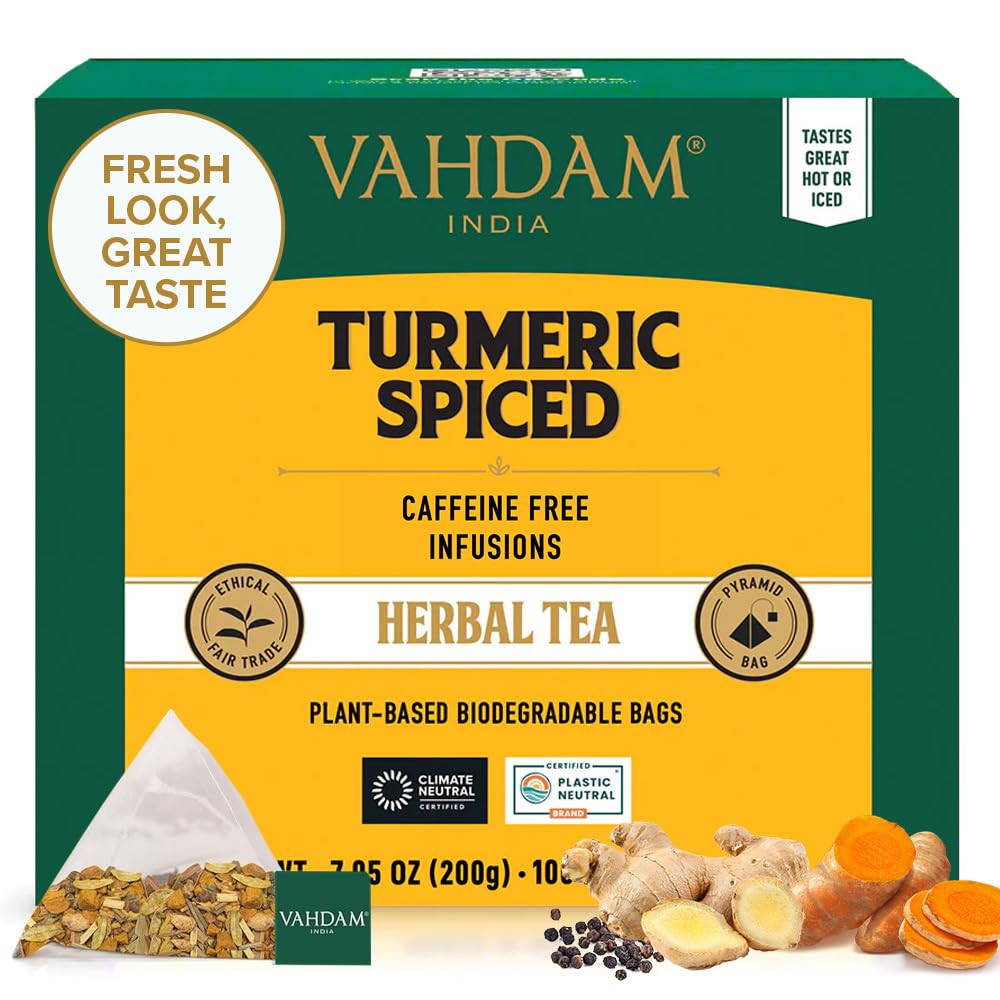 VAHDAM turmeric ginger cinnamon herbal tea