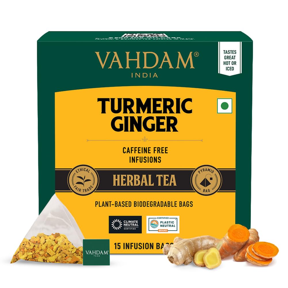VAHDAM turmeric ginger herbal tea bags