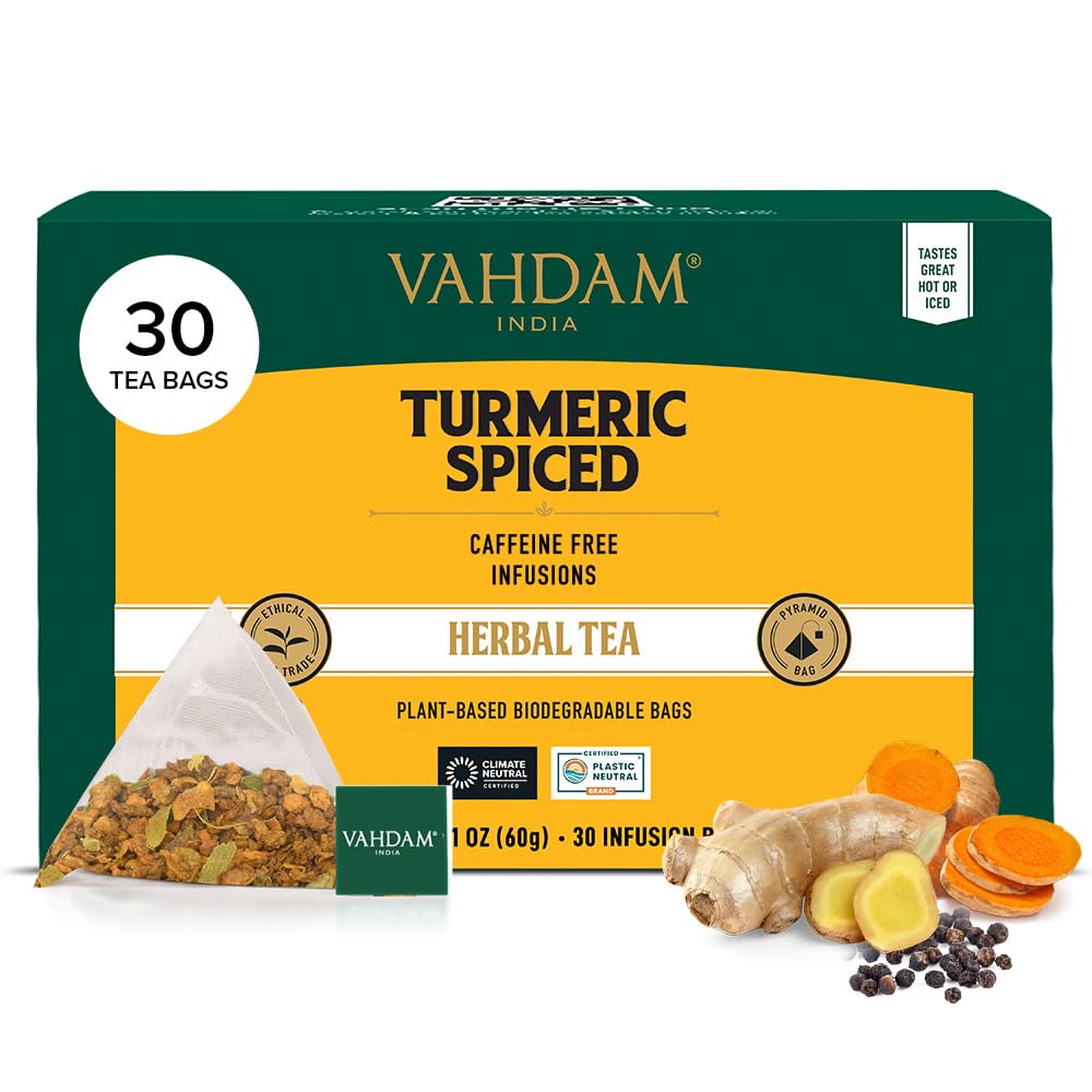 VAHDAM turmeric spice herbal tea bags