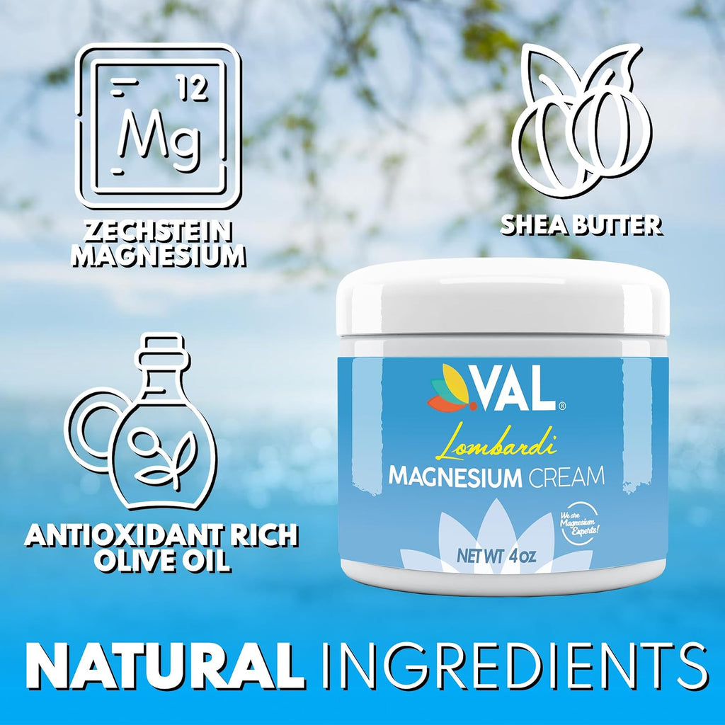 VAL Lombardi magnesium lotion for stress relief