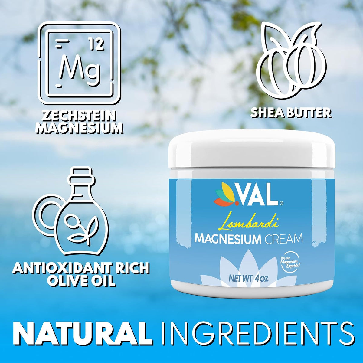 VAL Lombardi magnesium lotion for stress relief