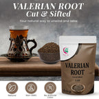 Valerian root cut and sifted