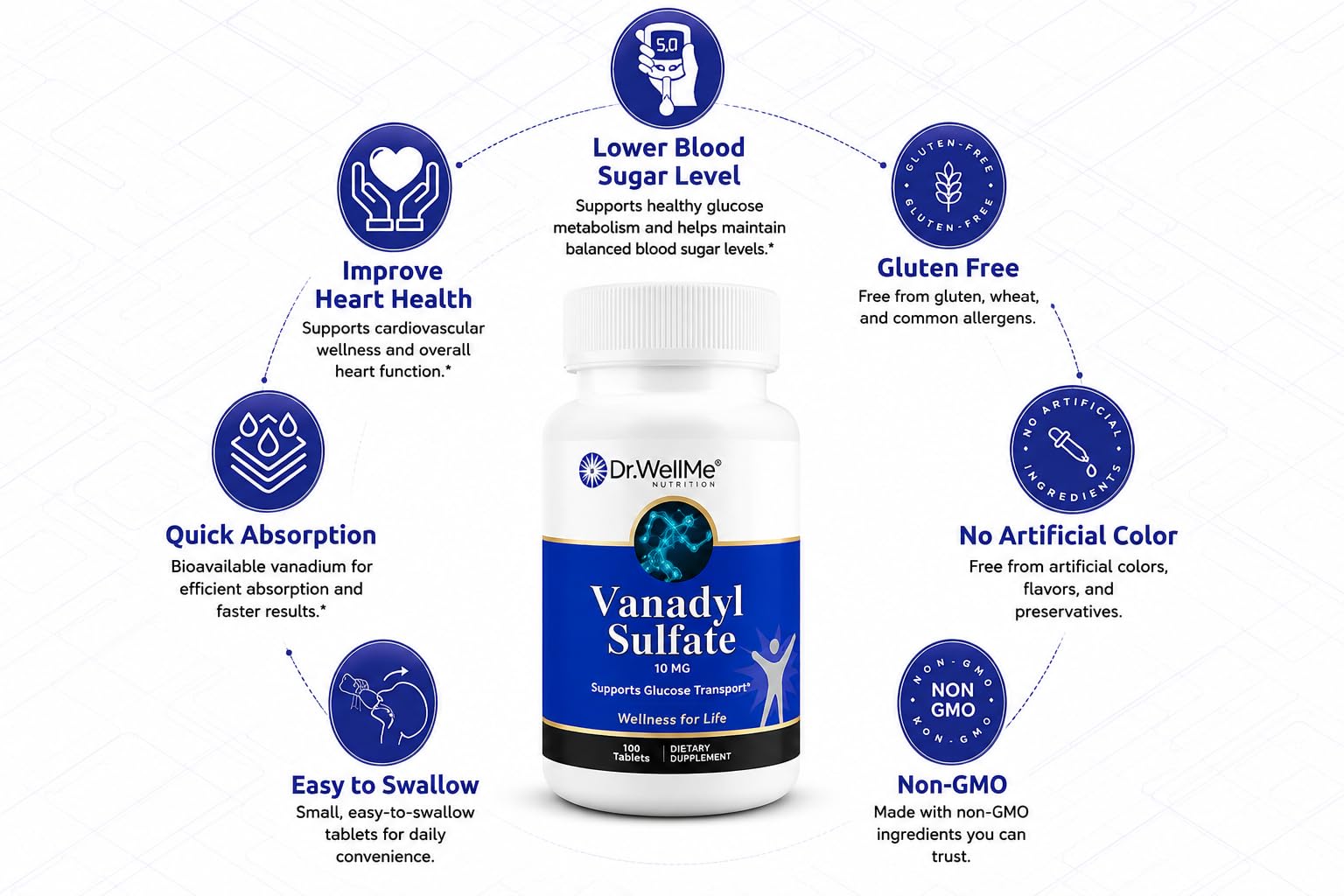 Vanadyl Sulfate 100 tablets pack
