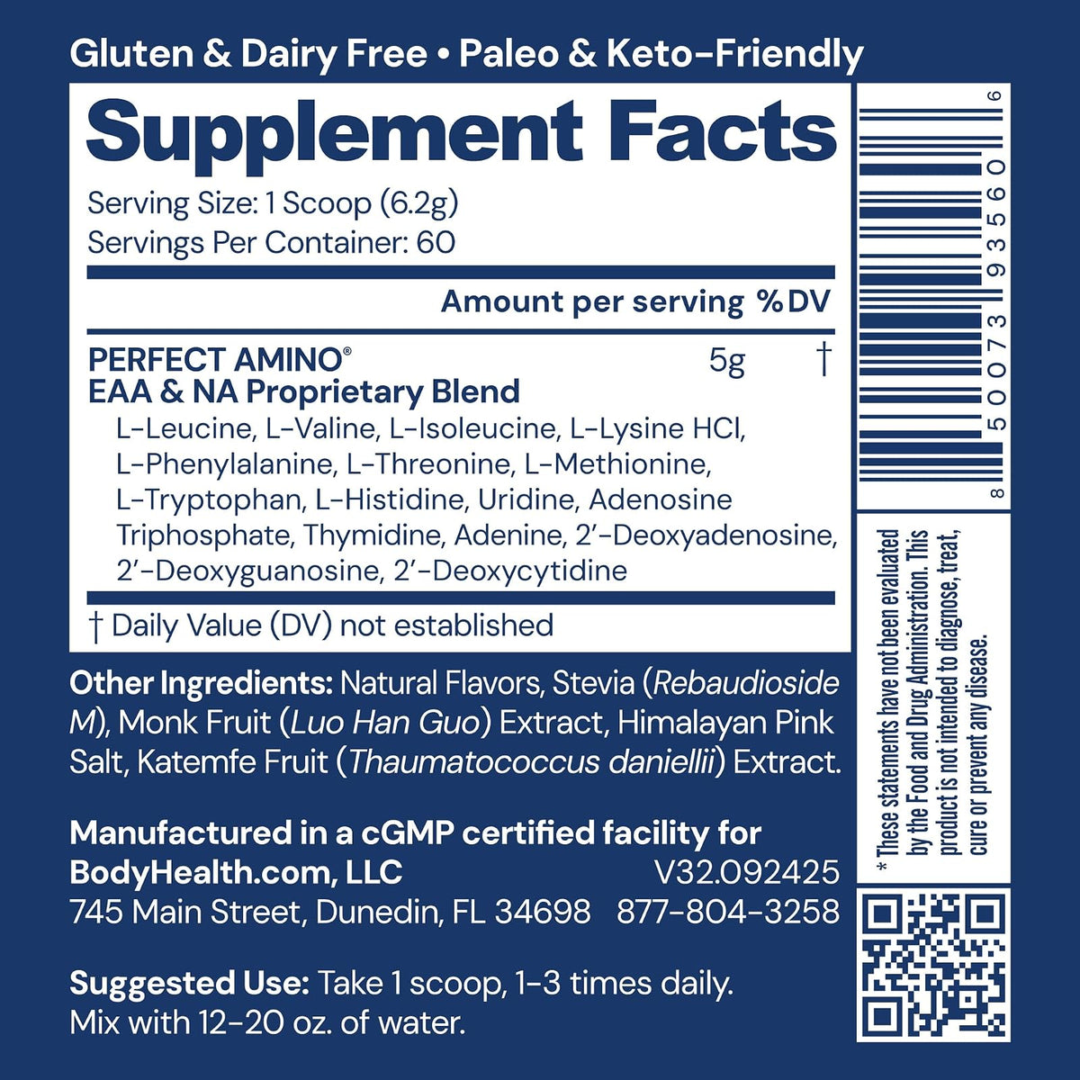 Vanilla BCAA powder for energy boost