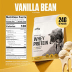 vanilla bean flavour whey protein supplement