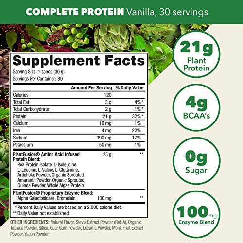 Vanilla bean plant protein blend