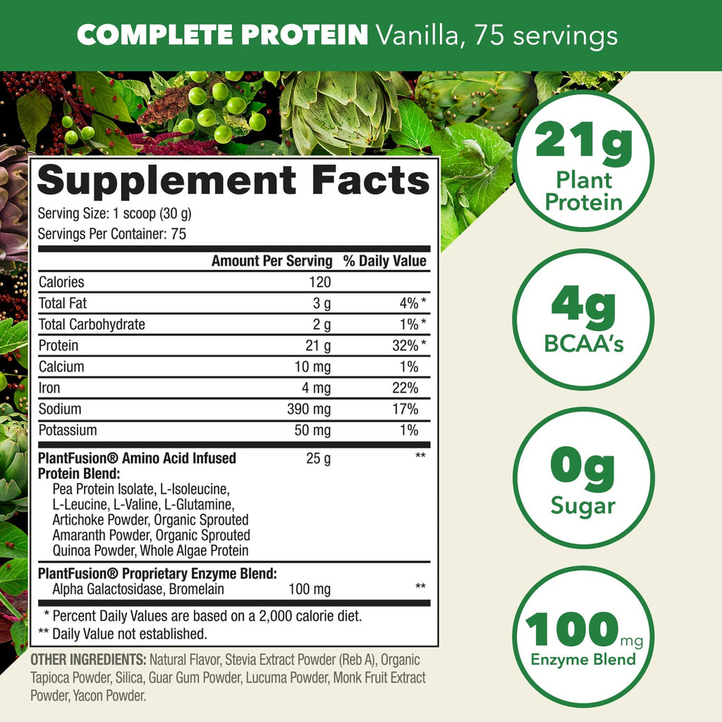 Vanilla bean plant protein blend