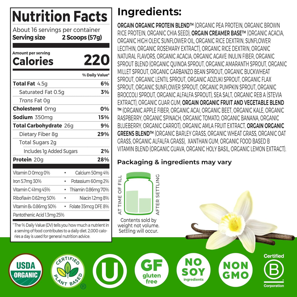 Vanilla bean protein blend for smoothies