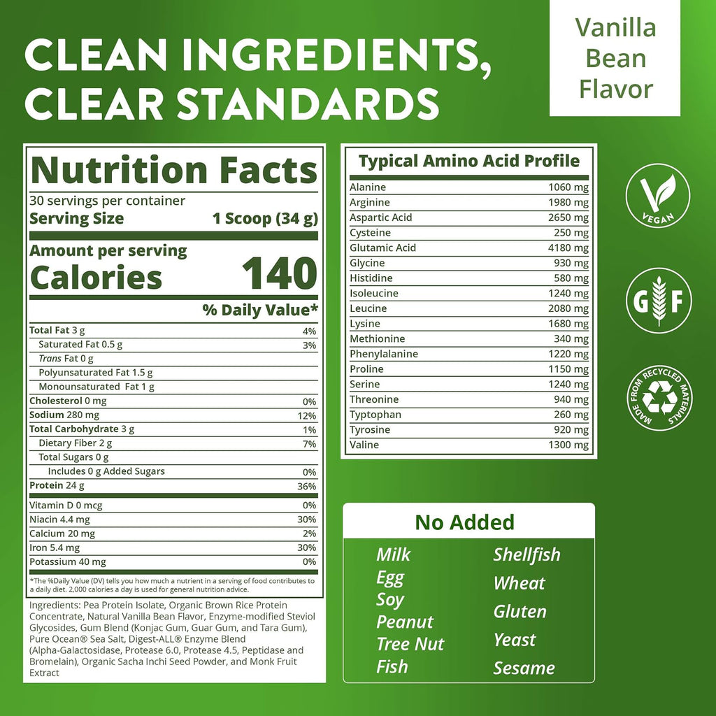 Vanilla bean protein powder for athletes