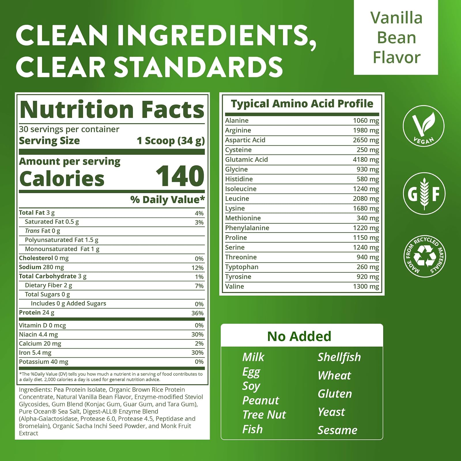 Vanilla bean protein powder for athletes