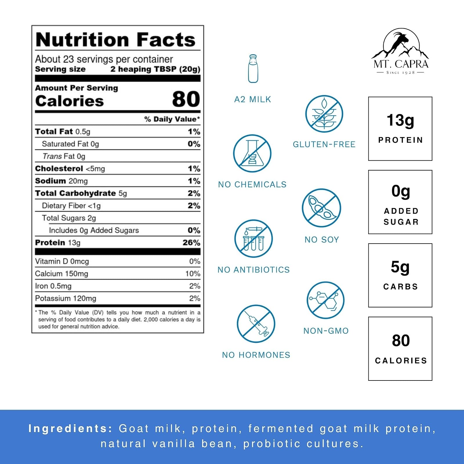Vanilla bean protein supplement for recovery