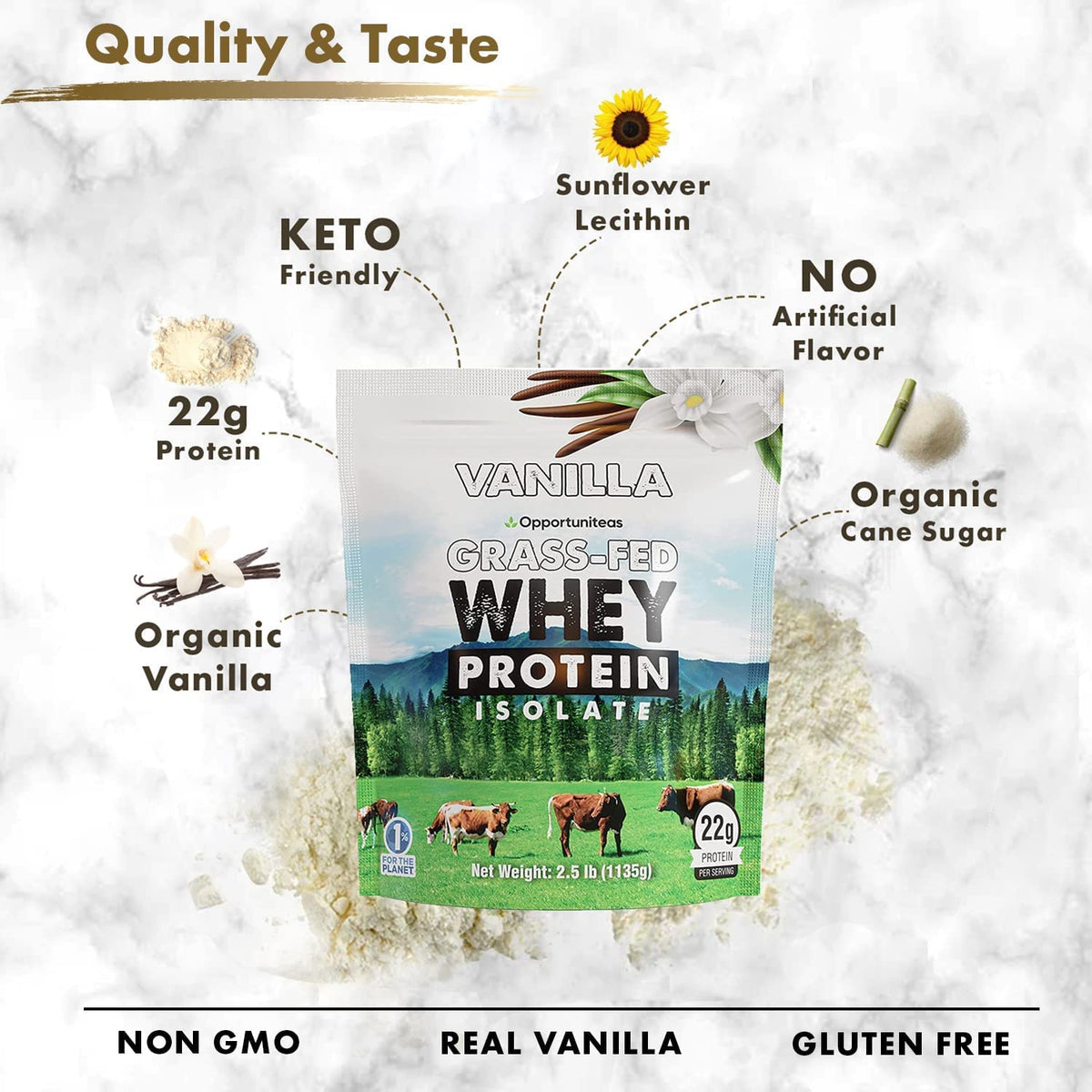 Vanilla choco flavour protein powder
