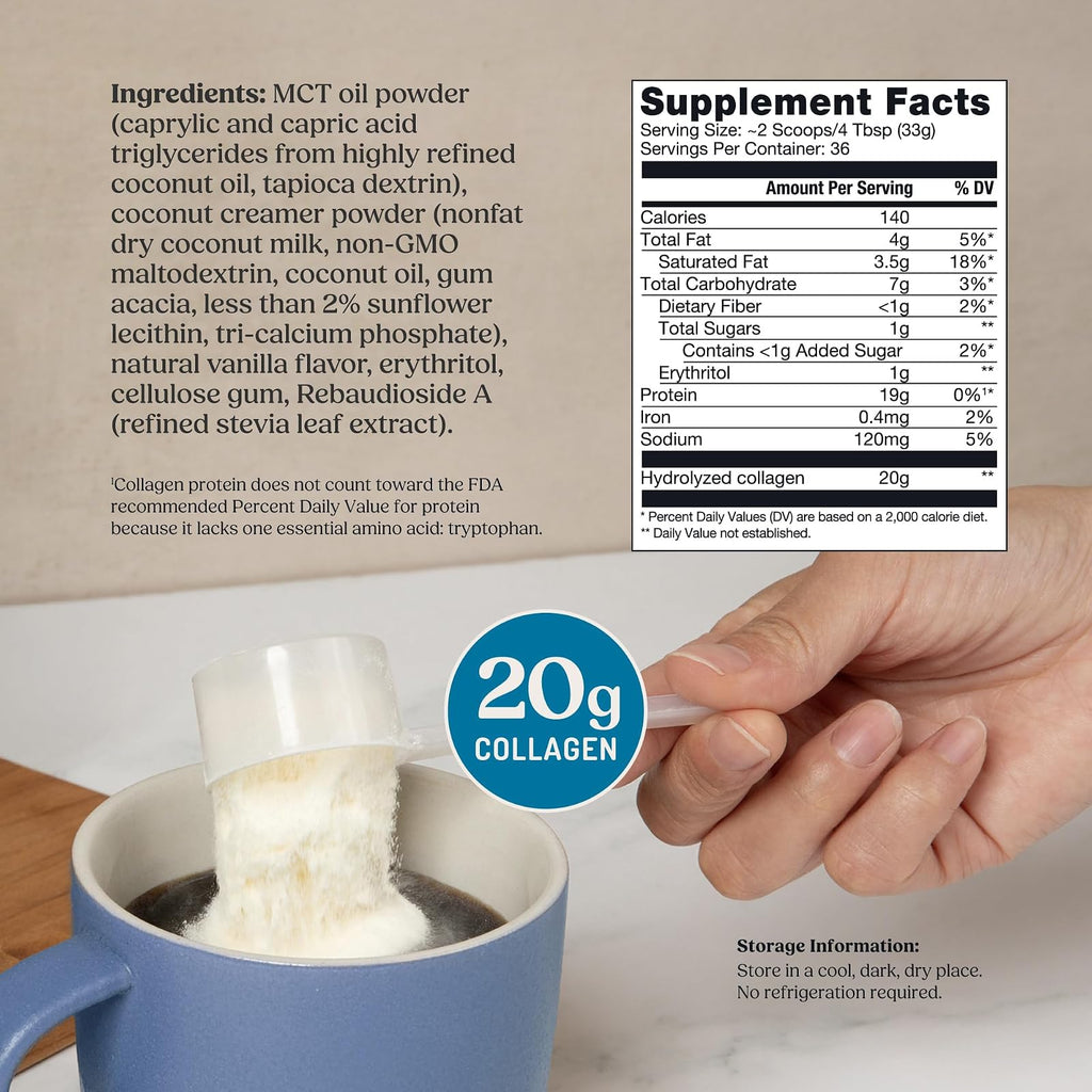 Vanilla collagen powder for beauty
