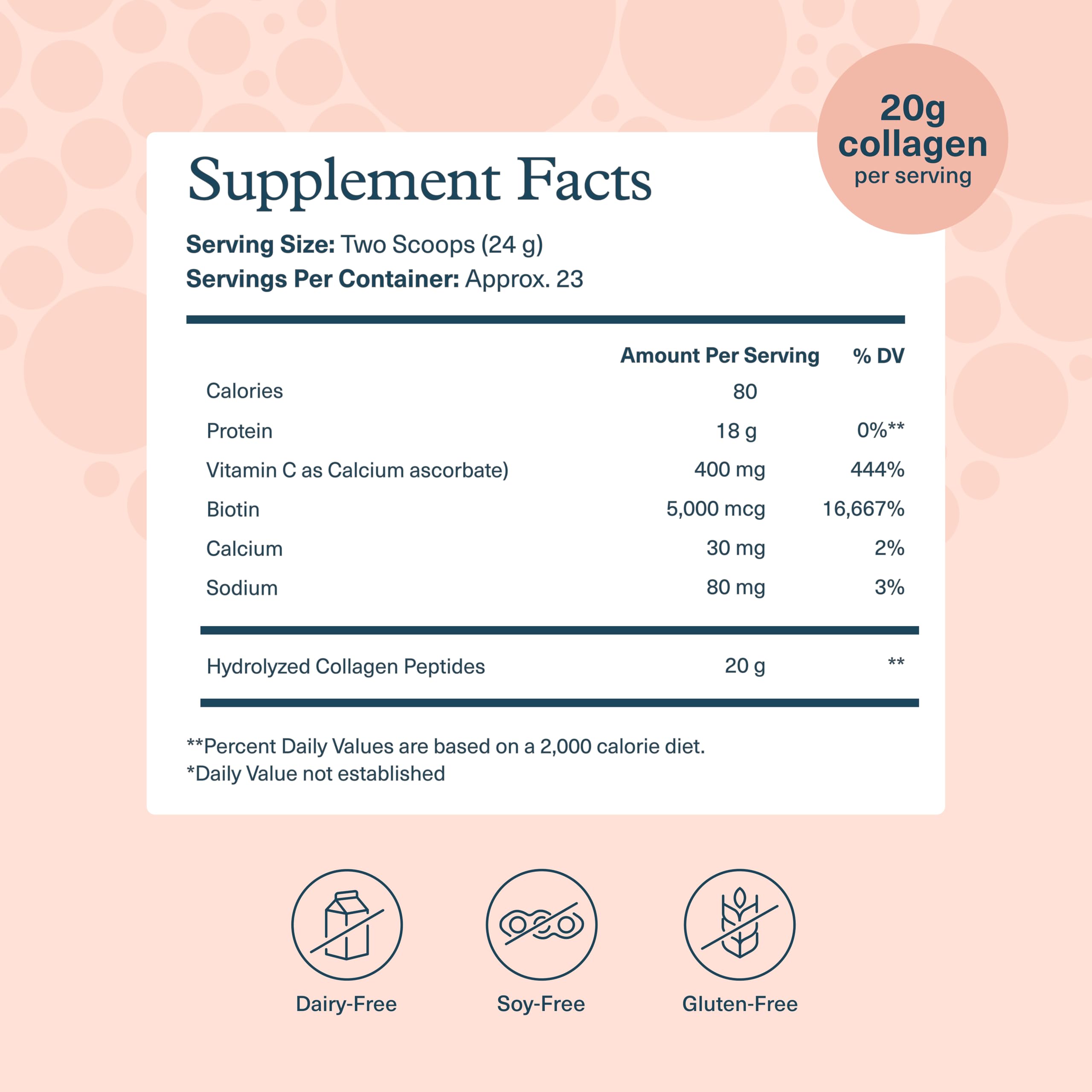 Vanilla collagen powder with vitamin C