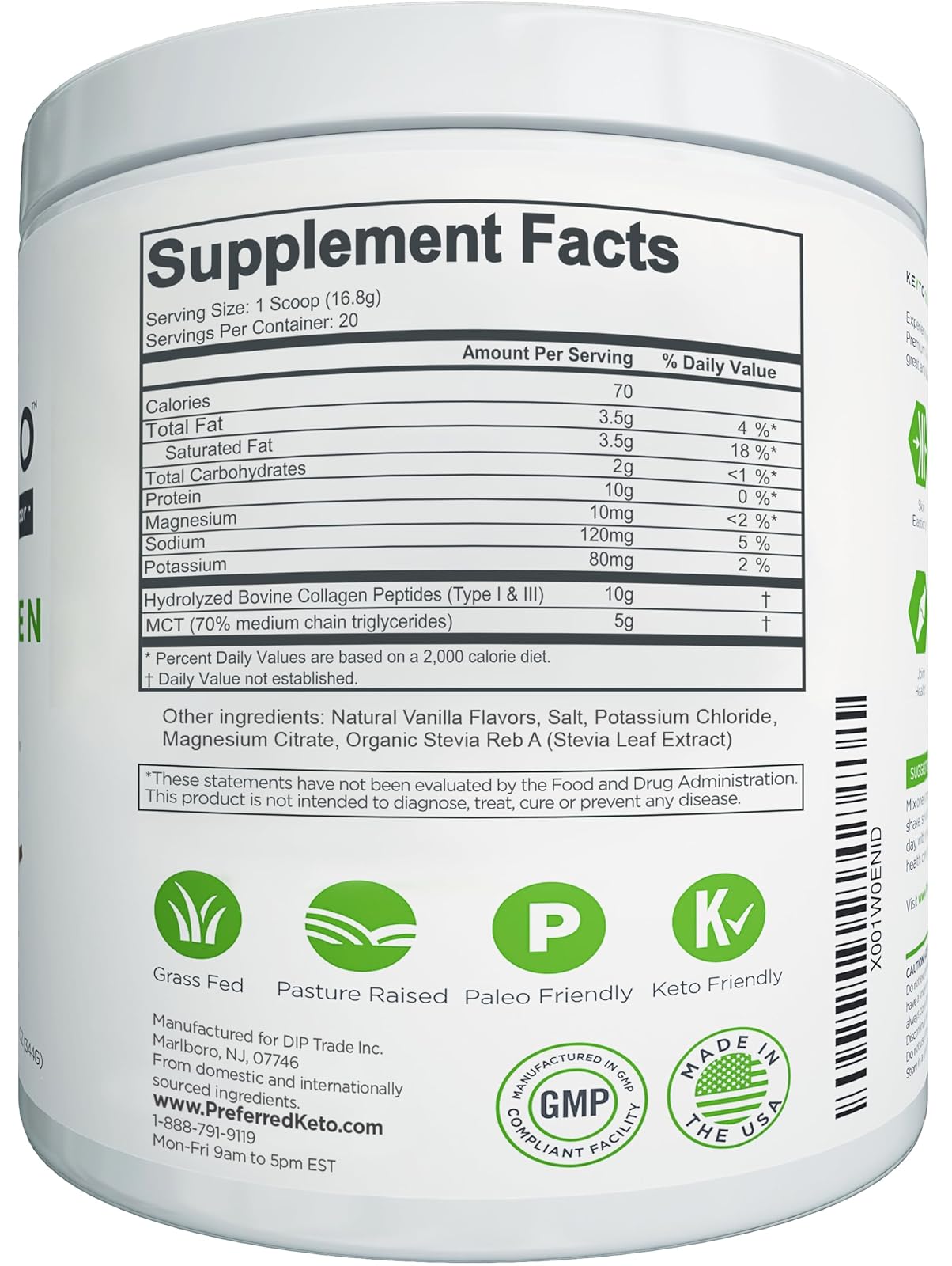 Vanilla collagen protein for smoothies