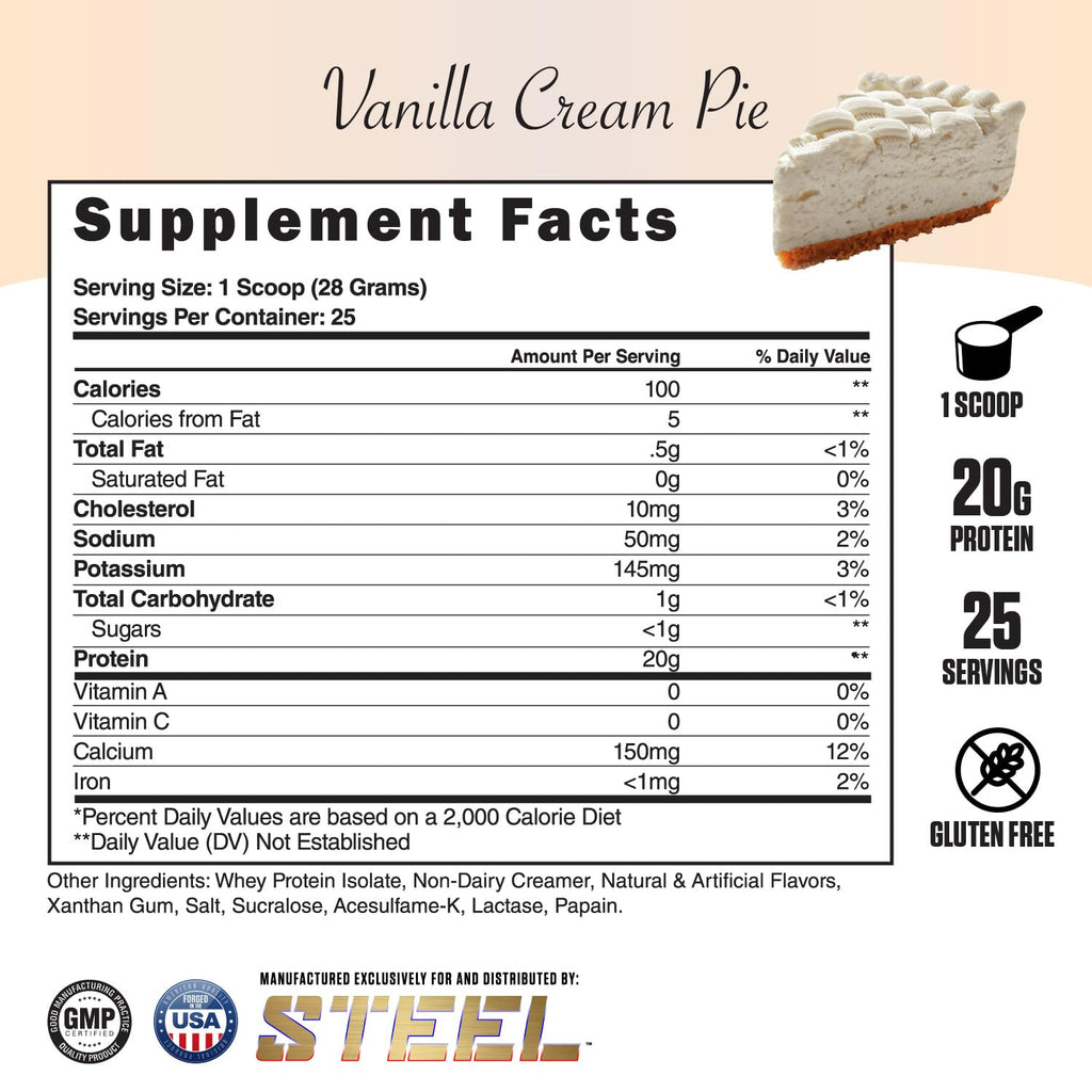 Vanilla cream pie protein powder for muscle recovery